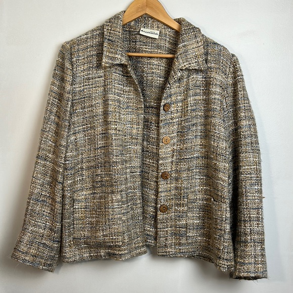 Appleseed's | Jackets & Coats | Appleseeds Tweed Jacket Blazer Blue And ...